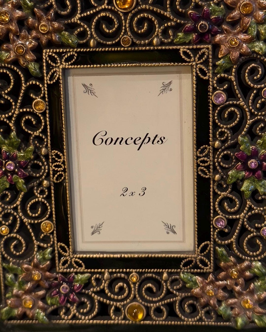 Concepts Enamel and Jewel Picture Frames Set of 2 Tabletop Frames 2 X 3 ...