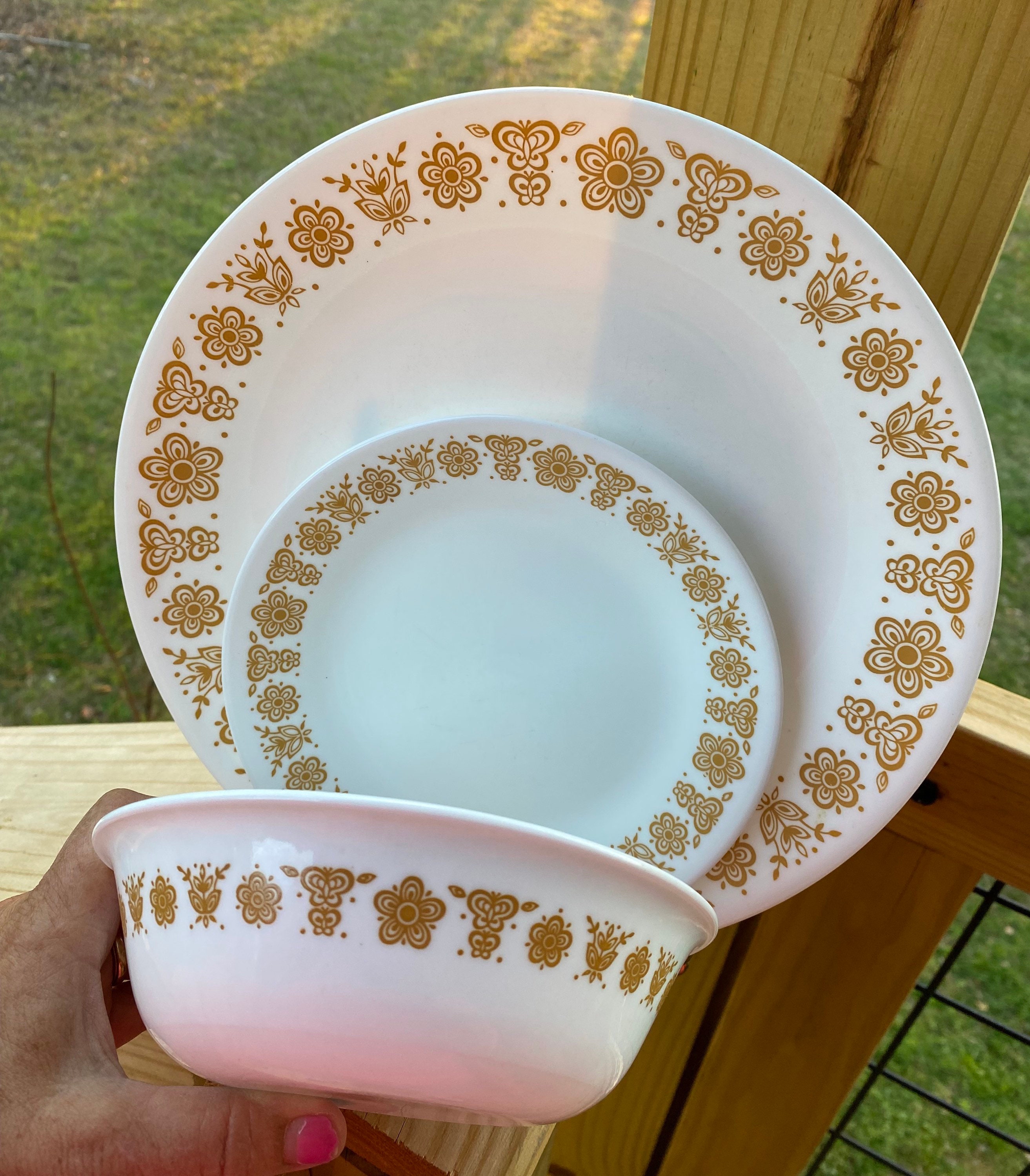 Corelle Golden Butterfly Dinnerware 11-piece Set Dinner Plate Salad ...