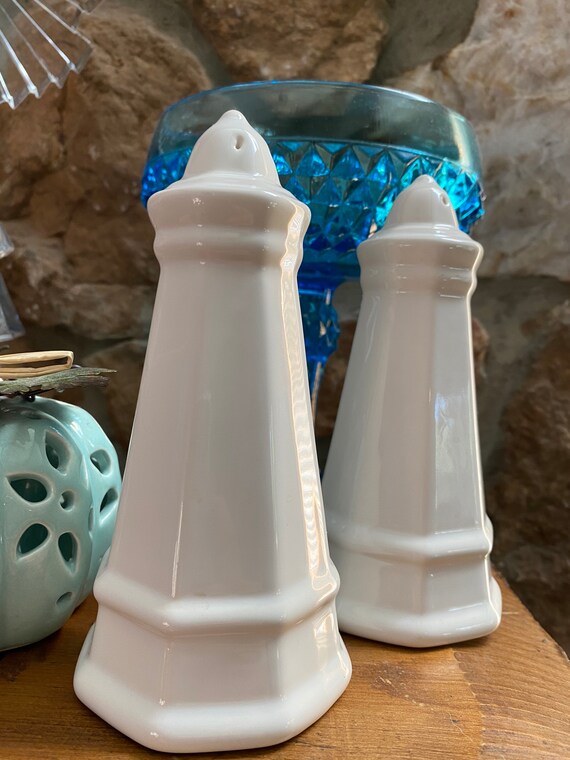 Lighthouse Salt N Pepper Shakers Vintage off White | Etsy