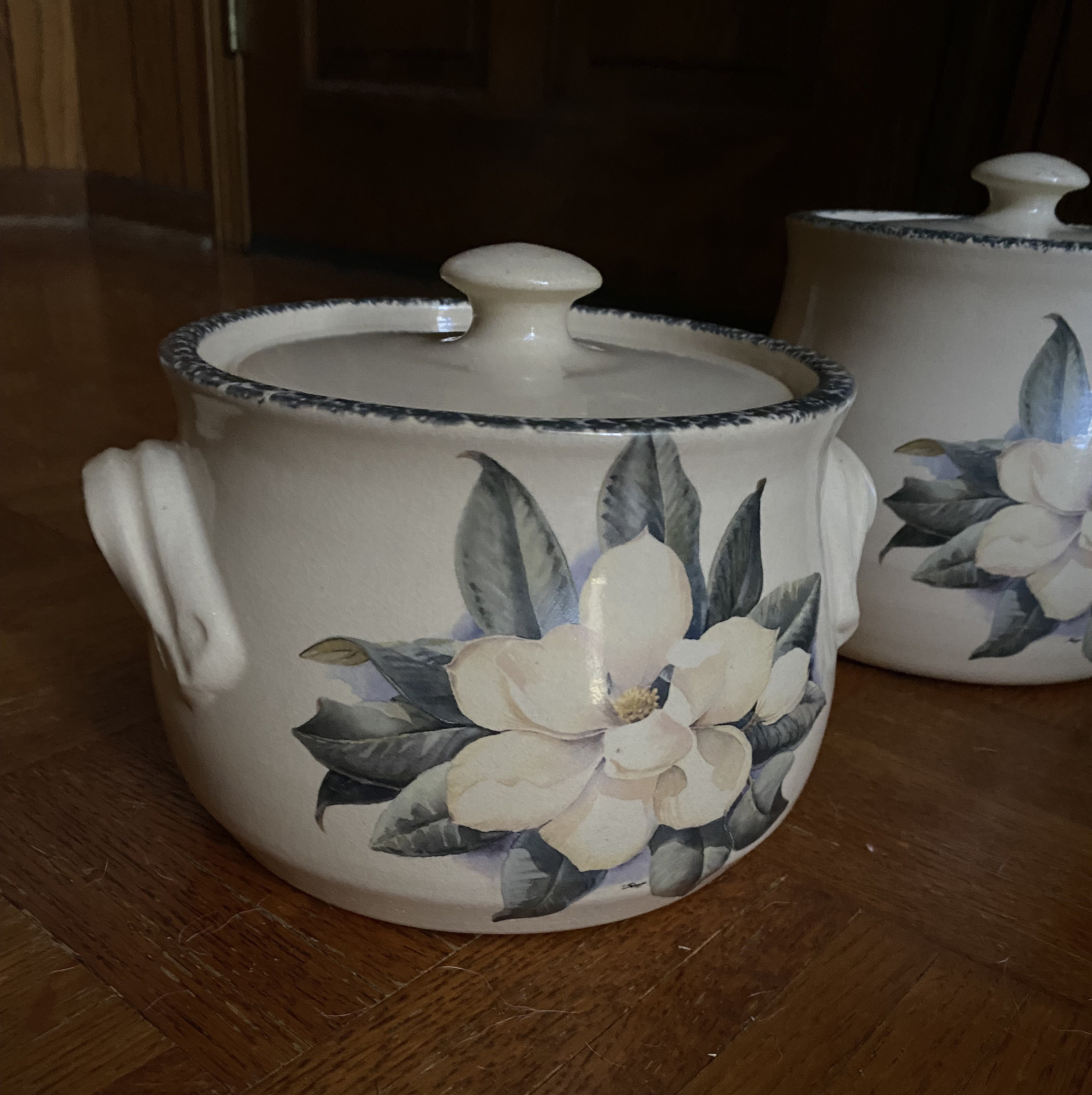 Casey Pottery Magnolia Canister Set of 3 With Lids | Etsy