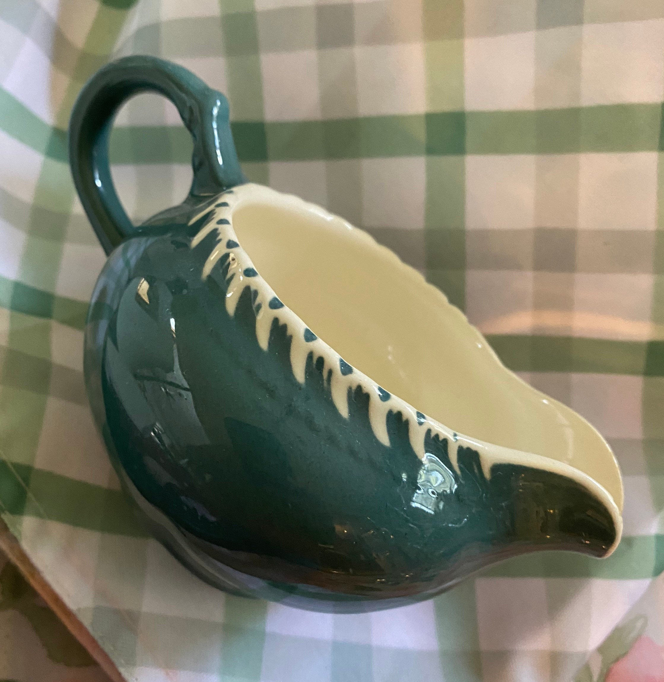 Vintage Harker Creamer Gorgeous Teal Green Glaze Gadroon Corinthian ...