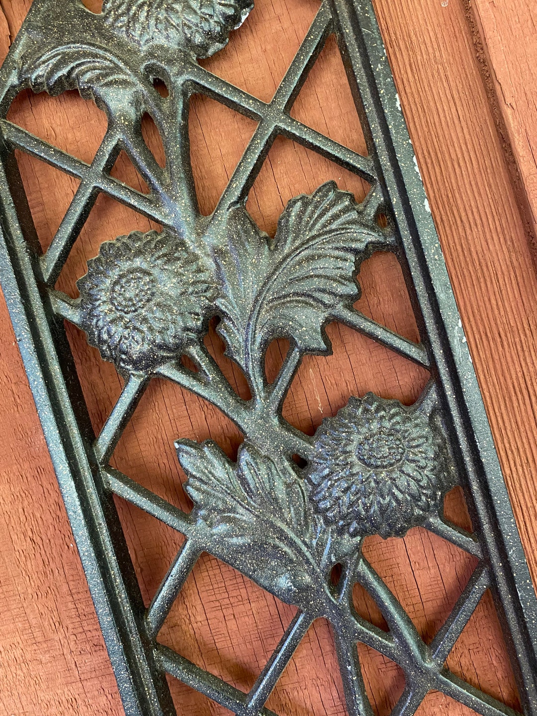 Vintage Syroco Wall Hanging Decor Pair Embossed Roses and Thistle Black ...