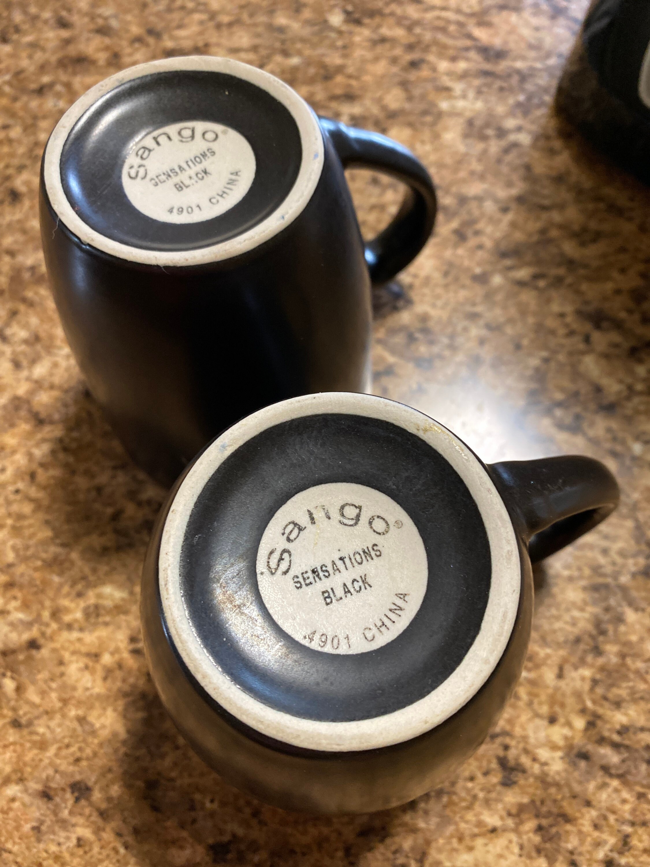 Sango Mugs Sensations Black 4901 China Coffee Mug/Cups Set of | Etsy