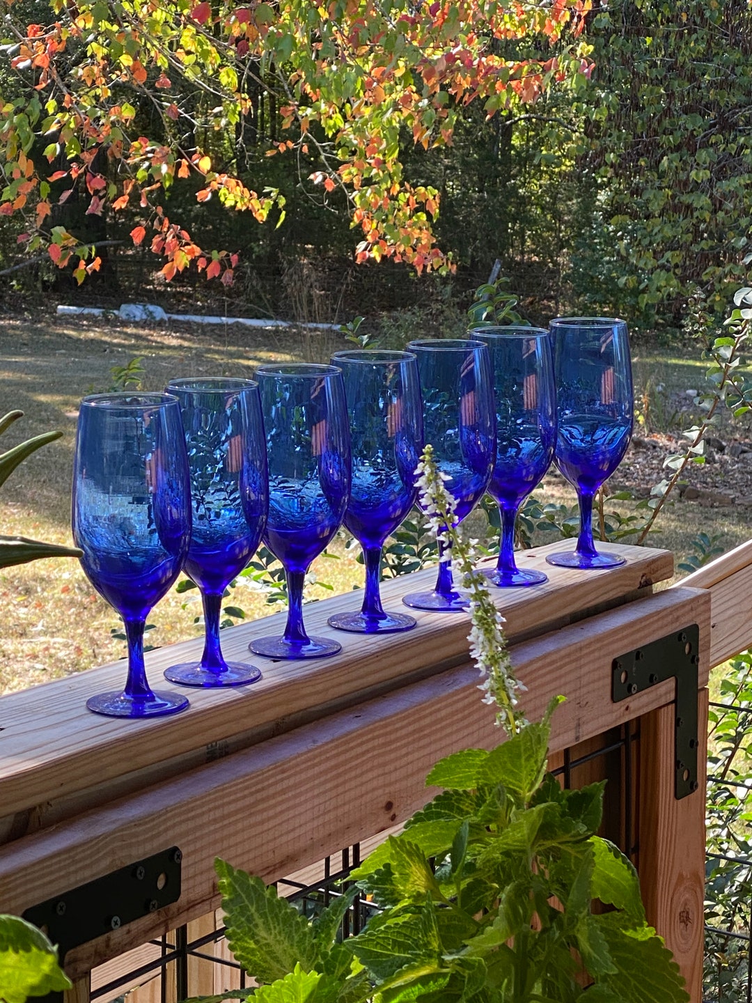 Luminarc Blue Glassware France Set of 7 Tea Water Wine Glass - Etsy