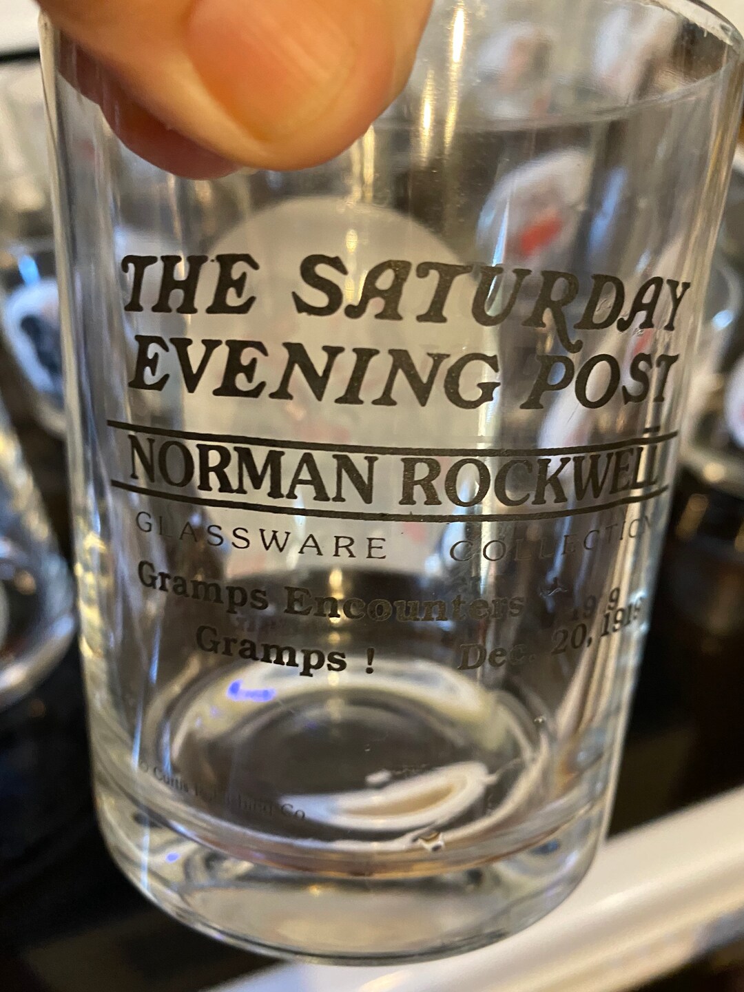 Norman Rockwell Rock Glasses Saturday Evening Post Collection Set of 3 ...