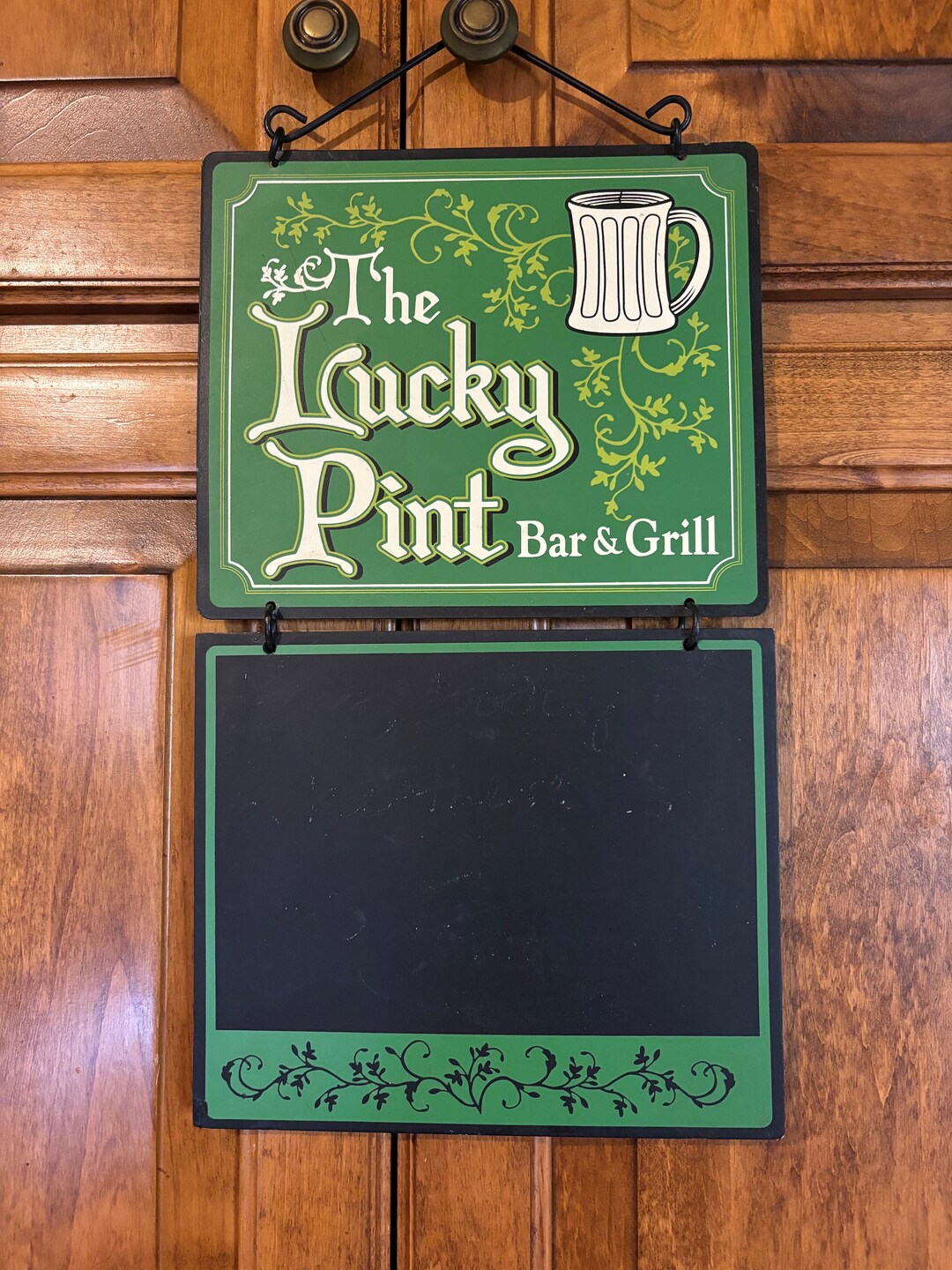 The Lucky Pint Bar & Grill Irish Pub Sign Chalkboard Hinged Sign ...