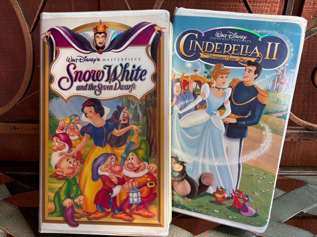 VHS Snow White and the Seven Dwarfs Plus Cinderella II Walt Disney’s ...