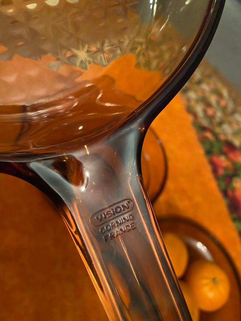 Visions by Corning V-20-B Casserole 7 Inch Skillet W Lid Amber Smoked ...