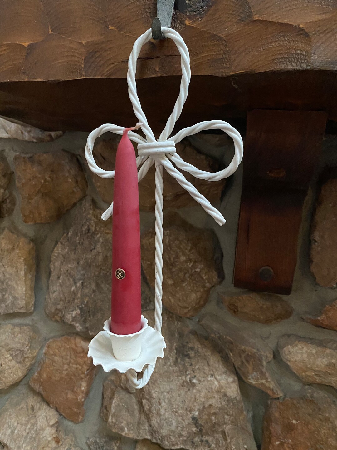White Twisted Wire Wrought Iron Candle Stick Wall Sconces Set of 2 ...