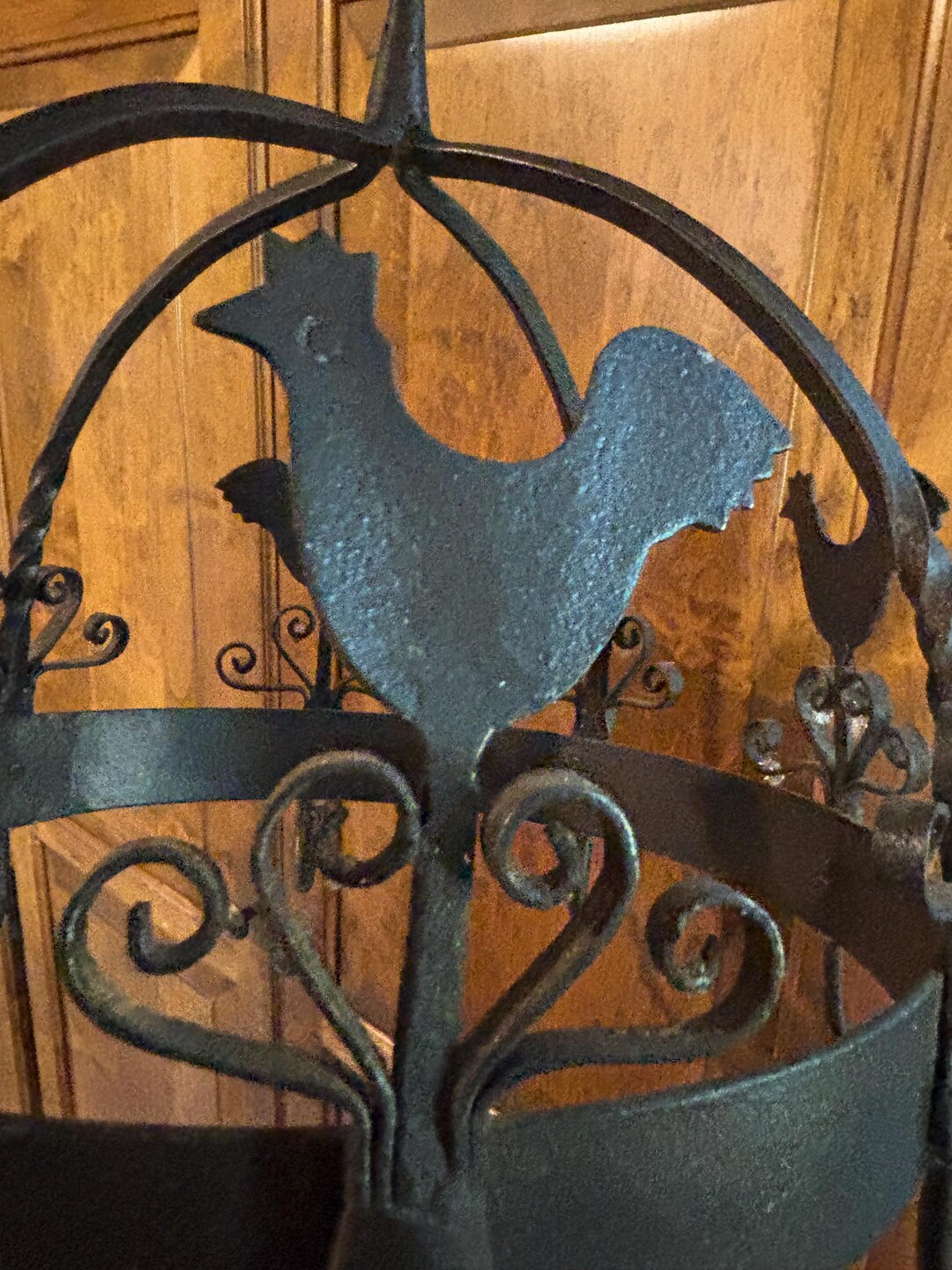 Wrought Iron Pot Rack Hanger Rooster Hen Handmade Vintage Round - Etsy