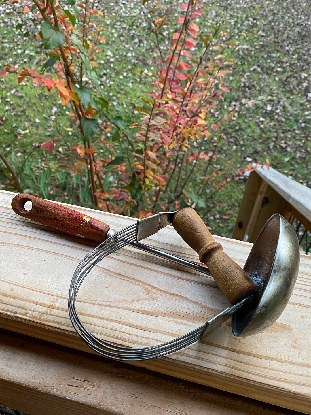 Androck Pastry Blender Wooden Handled and Androck Red Handle Flat Ladle ...