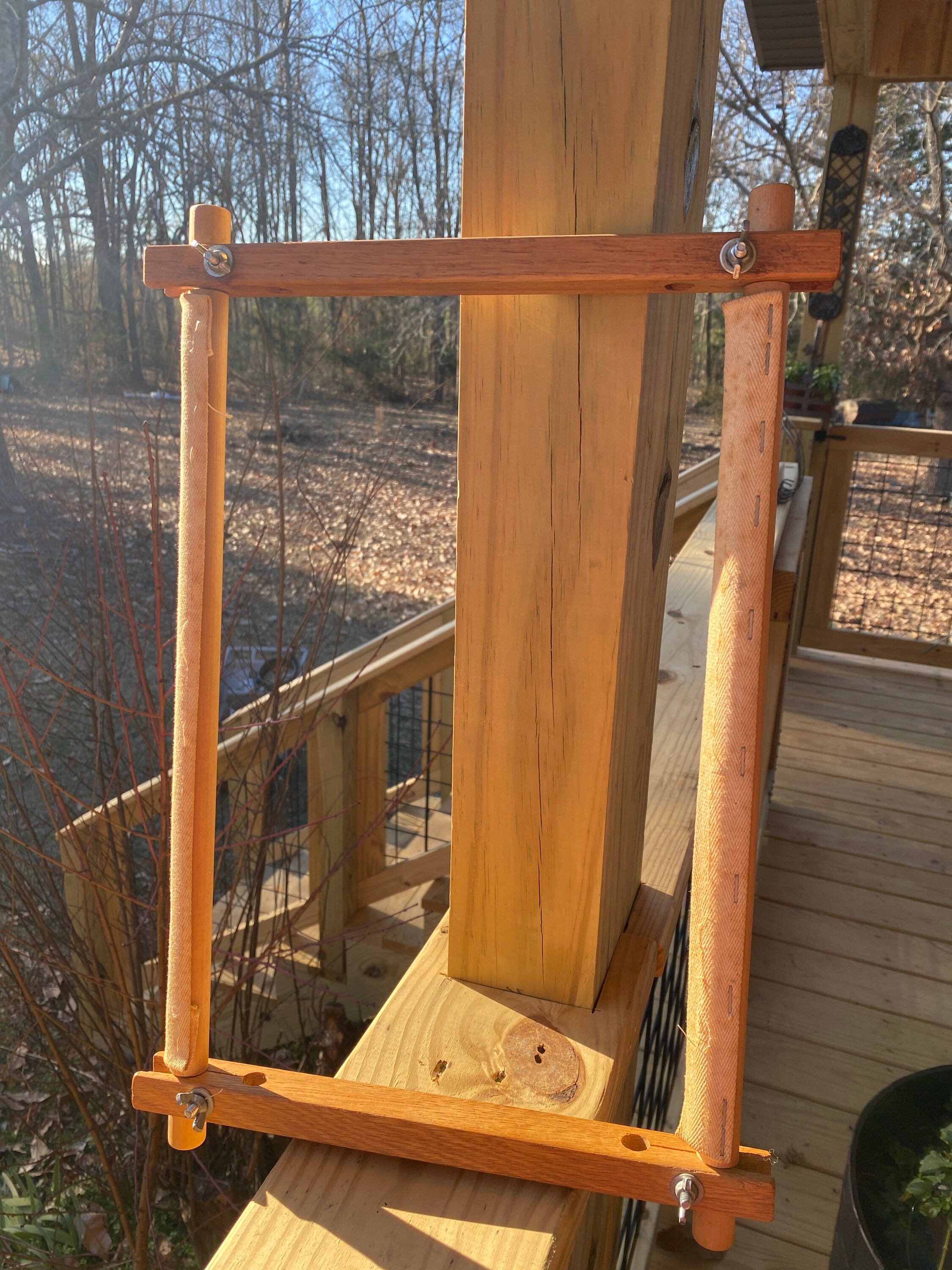 Vintage Rectangular Wooden Quilting Embroidery Frame Lap Quilting Cross ...