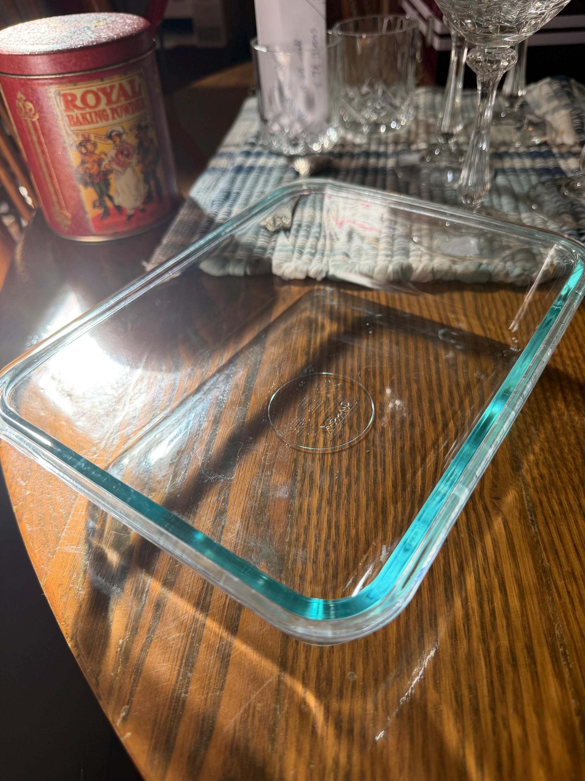 Pyrex Rectangular Casserole Dish Ice Blue Tinted Glass Small 8 Inch Etsy