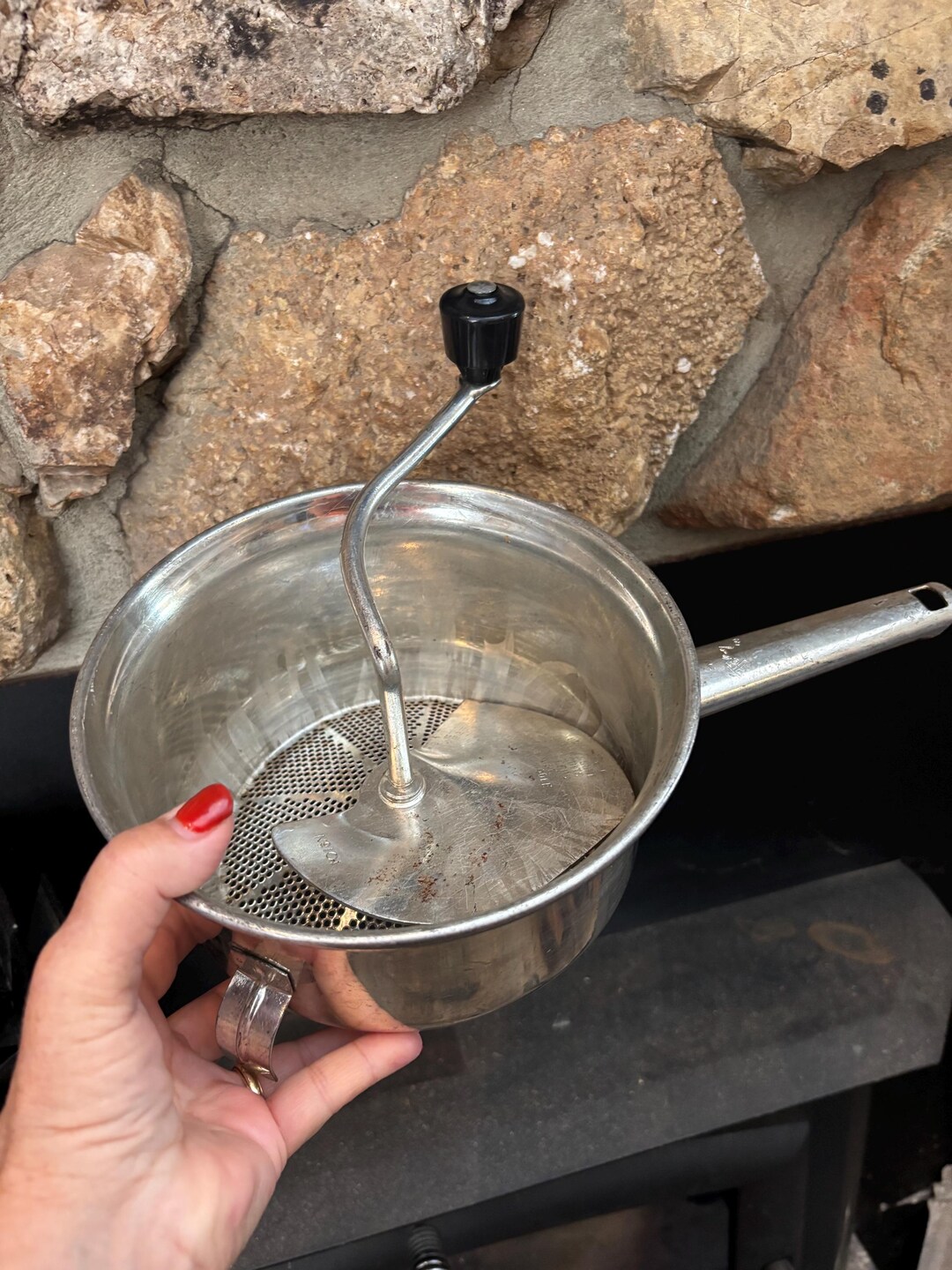 Foley 7 Inch Food Mill Strainer Juicer Stainless Steel Black Handle and ...