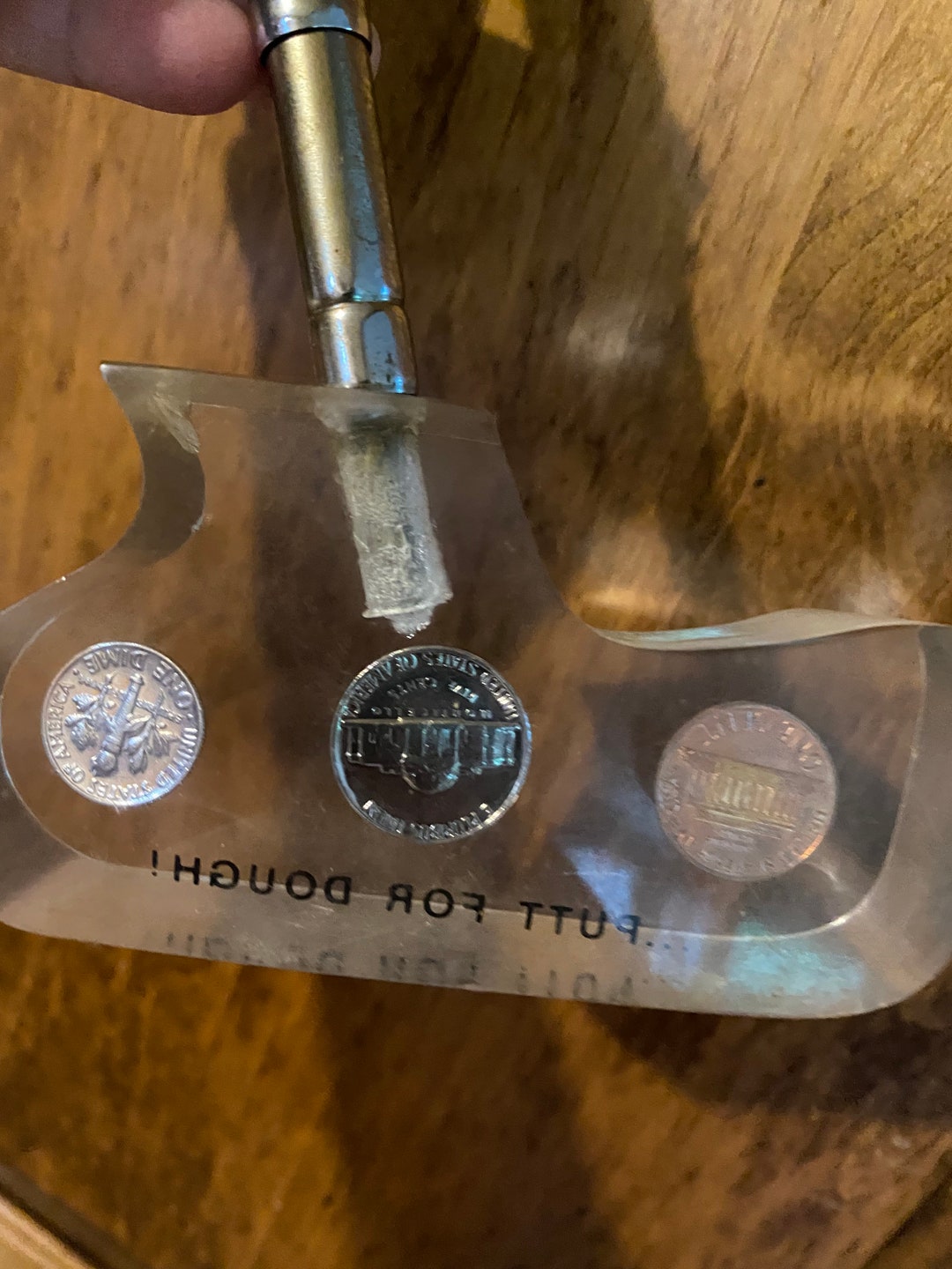 Telescopic Golf Putter Acrylic W Coins Putt for Dough 1969 1970 1973 ...