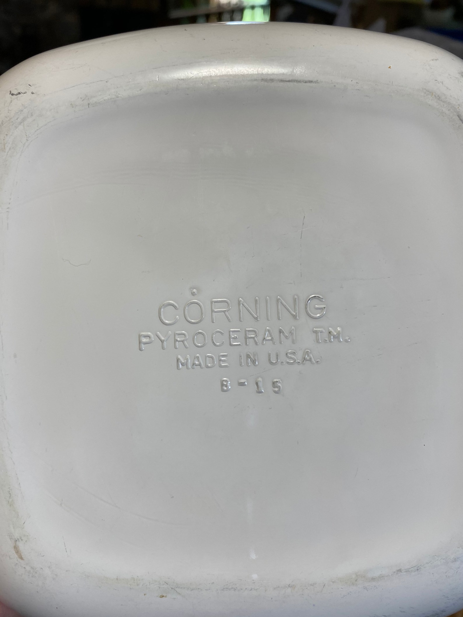 Vintage Corning Pyroceram T.M. Blanco con aciano azul B-1 5 1958-1959 ...