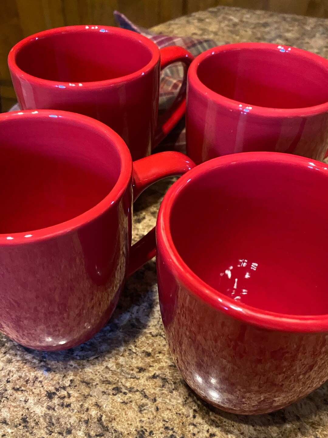 Ciao II Red Mugs by Artimino Handpainted Earthenware Set of 4 - Etsy