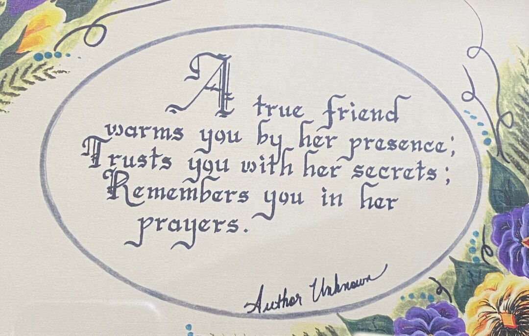 L. Renegar ‘93 Framed Water Color “A True Friend...” - Etsy