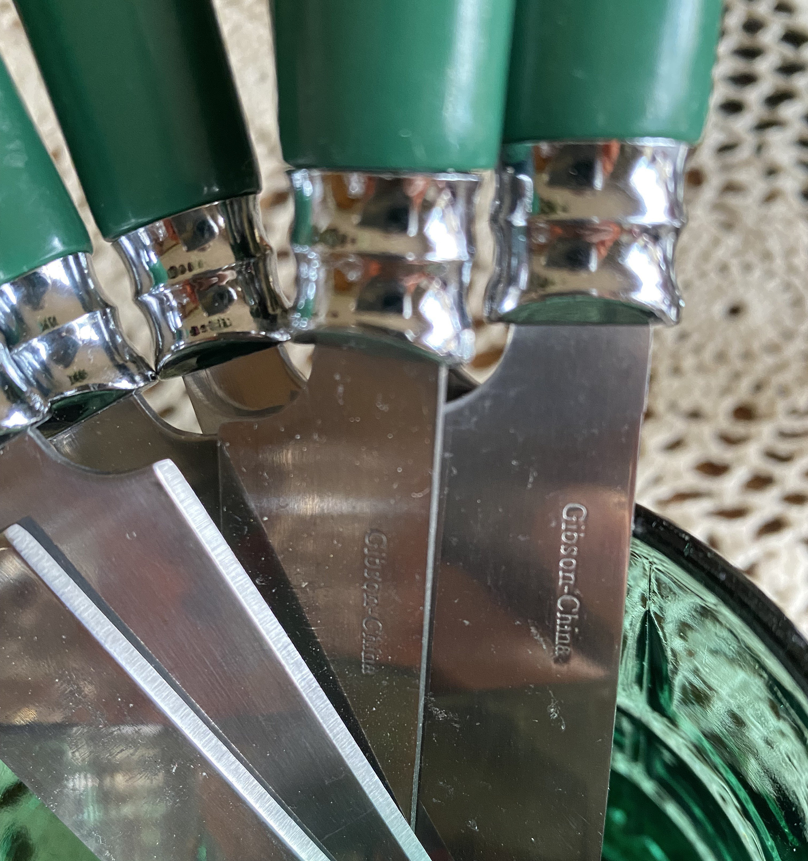 Gibson China Green Handled Steak Knives Set of 7 St Patricks Day - Etsy