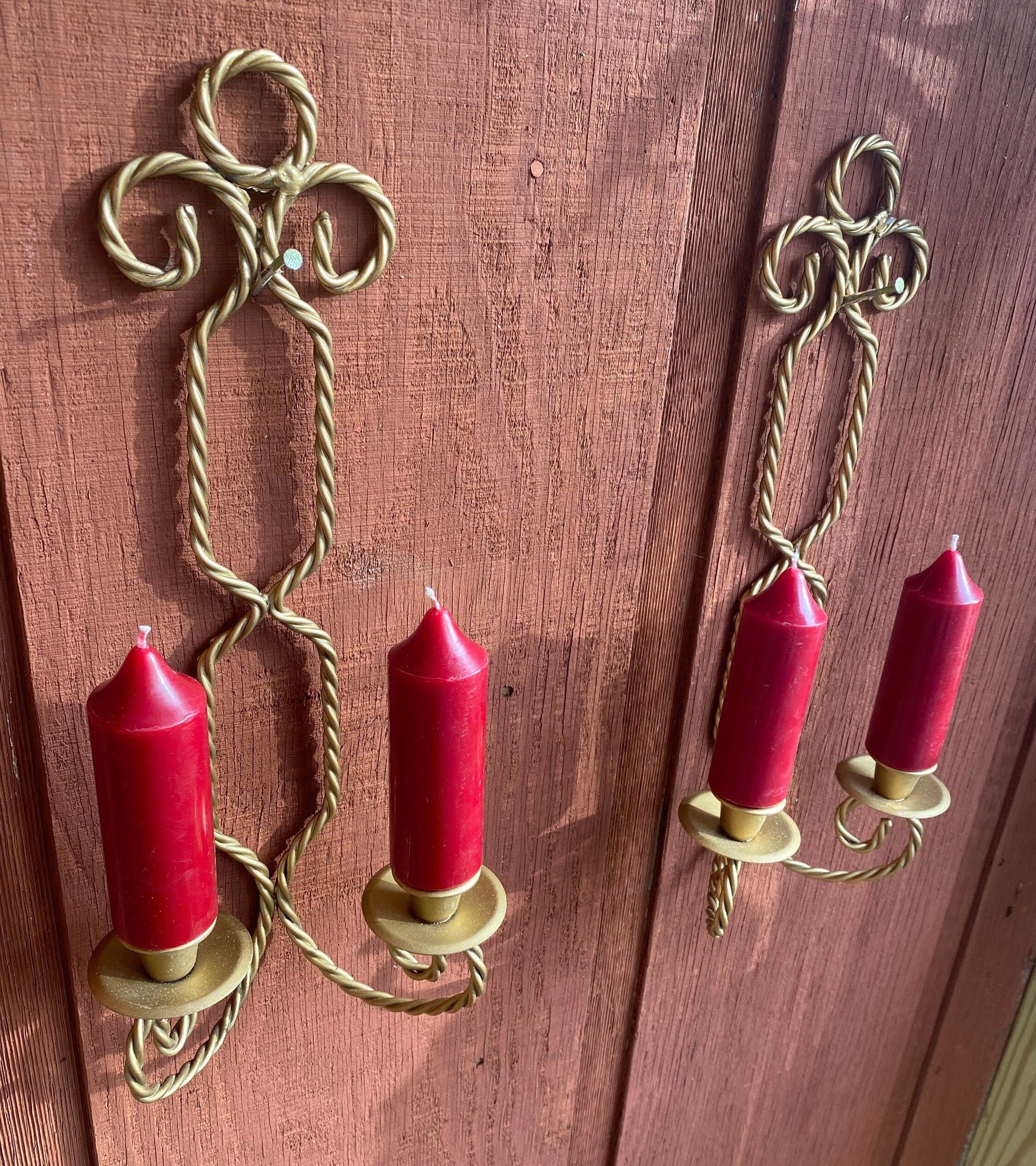 Twisted Wire Homco Metal Wall Sconce Matching Pair Candle - Etsy