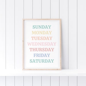Pastel Days of the Week | Classroom Decor Elementary | Preschool ...