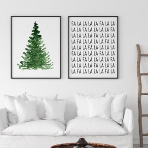 Fa La La La La Christmas Song Print Christmas Tree Print - Etsy
