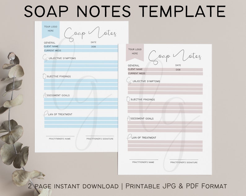 Soap Notes Template | Soap Notes Format | Esthetician Business ...