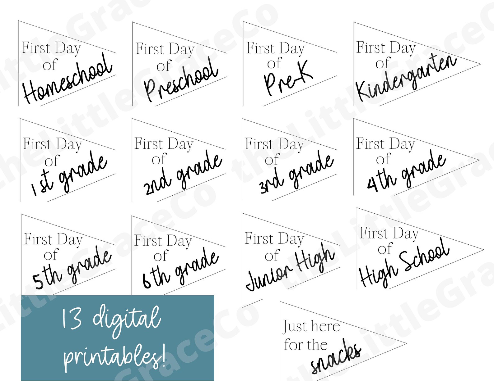 Back to School Sign First Day of School Flag Printable | Etsy