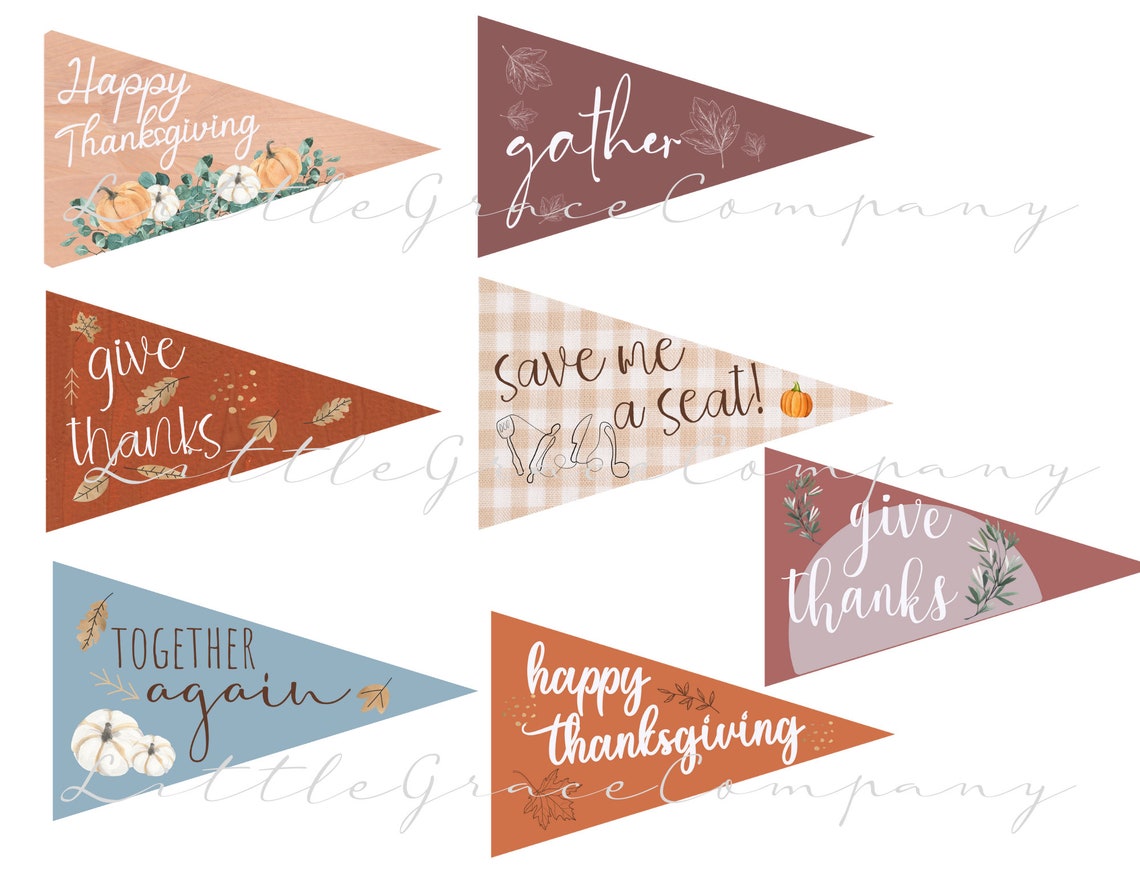 Printable Flag Thanksgiving Table Decor Thanksgiving Flag | Etsy