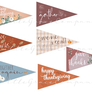 Printable Flag | Thanksgiving Table Decor | Thanksgiving Flag | Fall ...