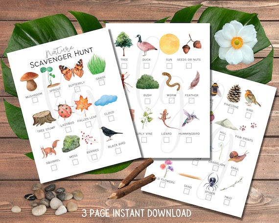 Scavenger Hunt Outdoor Activity Nature Journal Preschool - Etsy