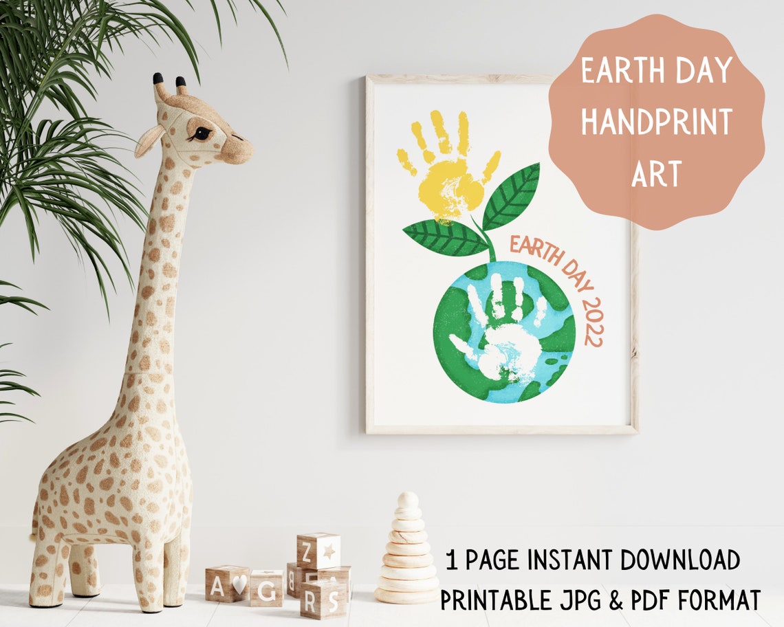 Earth Day Kids Handprint Art Handprint Kids Activity - Etsy