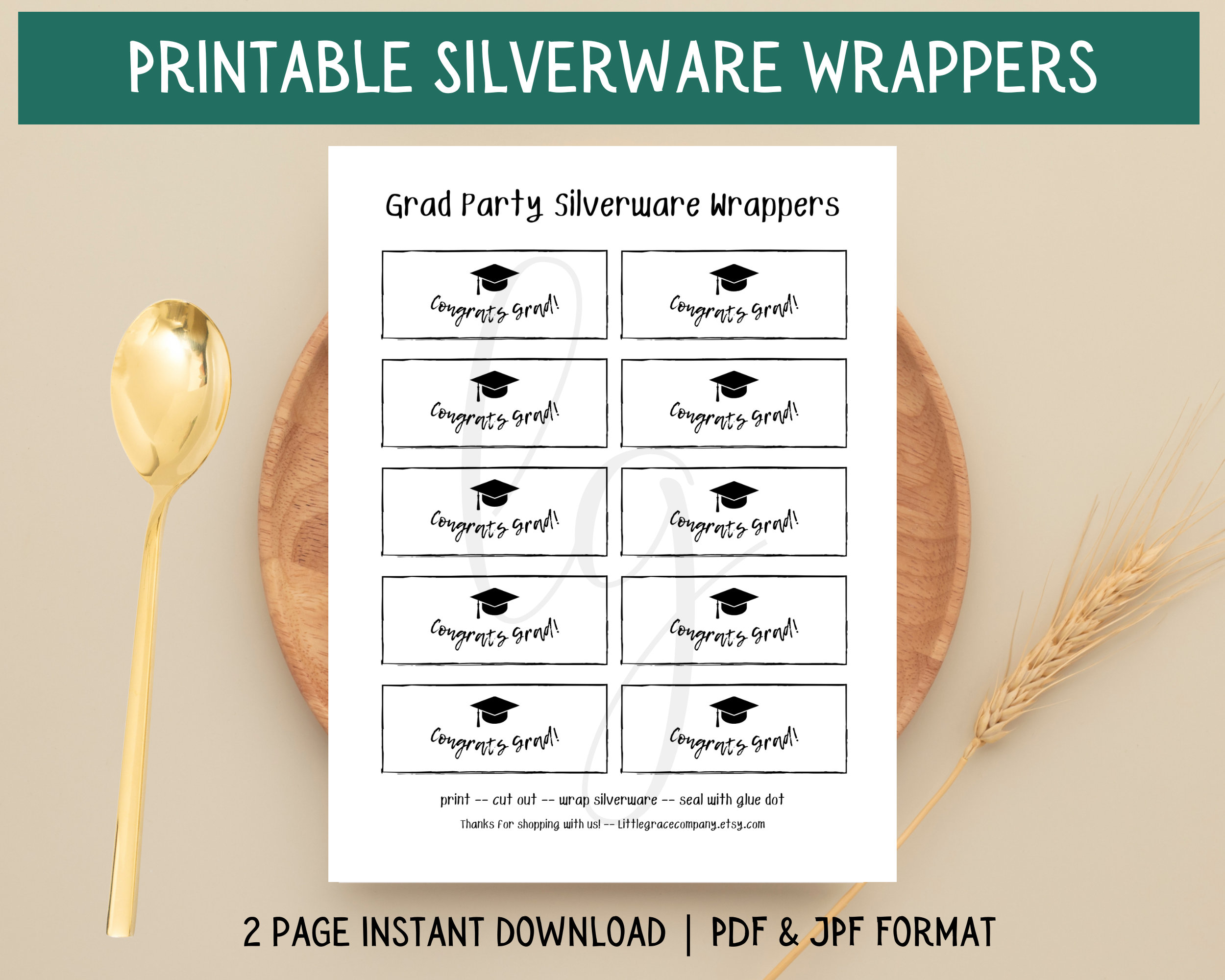 Graduation Silverware Wrappers | Graduation Party Decorations ...