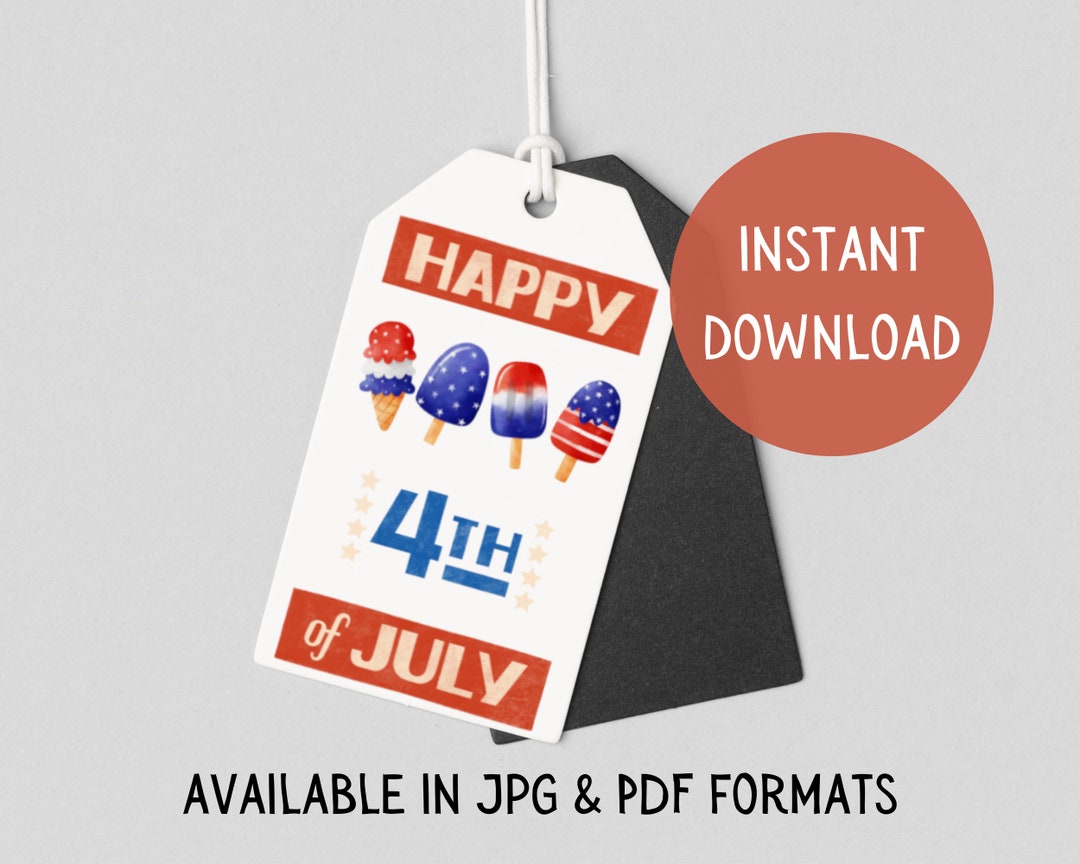 4th of July Printable Tag Tags for Handmade Items 4th of July Party ...