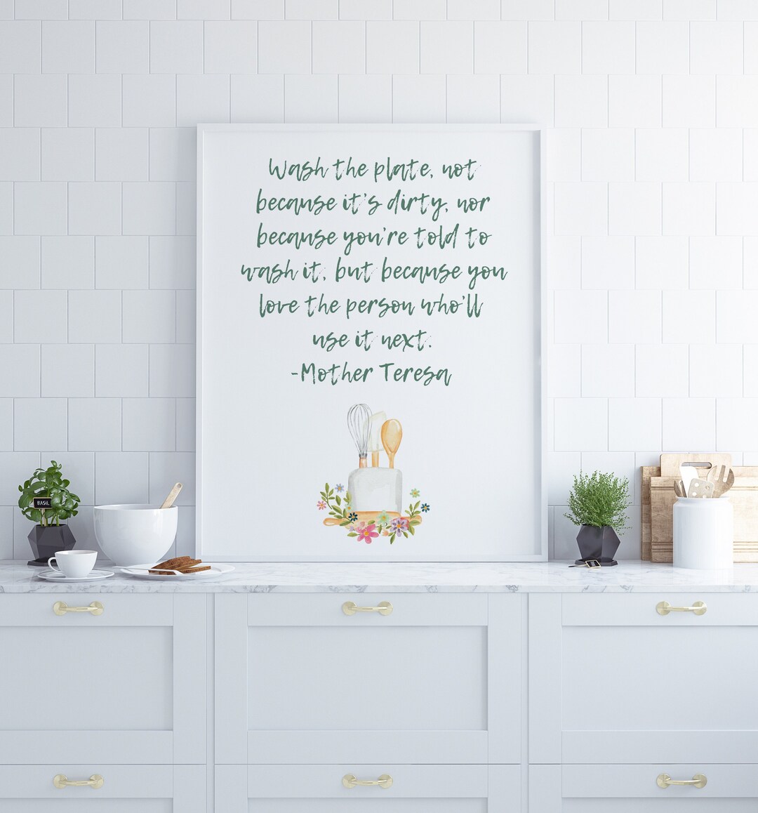 Wash the Plate | Wall Art | Watercolor Print | Kitchen Art | Watercolor ...