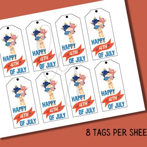 4th of July Printable Tag Tags for Handmade Items 4th of July Party ...