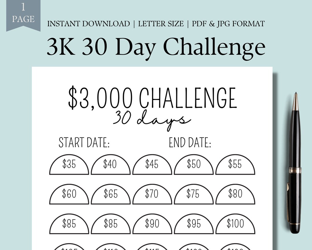 3K 30 Day Challenge | 3,000 Saving Challenges | 3K Money Challenge ...