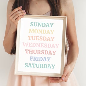 Pastel Days of the Week | Classroom Decor Elementary | Preschool ...