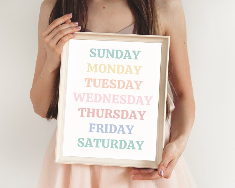 Pastel Days of the Week Classroom Decor Elementary - Etsy