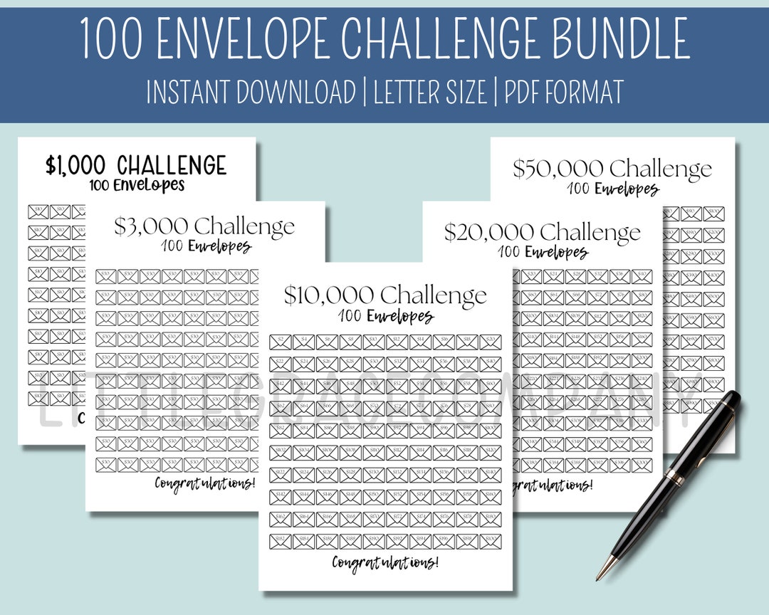 100 Envelope Challenge | 100 Envelope Challenge Printable |100 Envelope ...