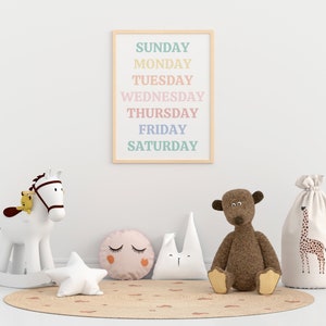 Pastel Days of the Week | Classroom Decor Elementary | Preschool ...