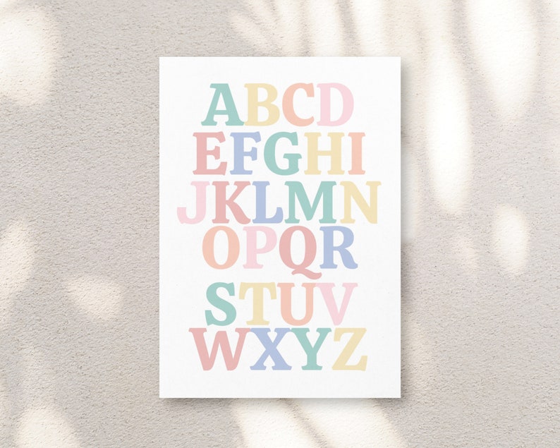 Pastel Alphabet Poster Classroom Decor Elementary - Etsy