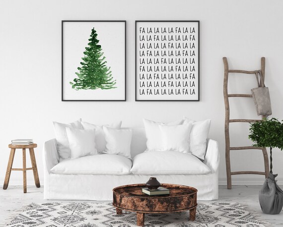 Fa La La La La Christmas Song Print Christmas Tree Print | Etsy