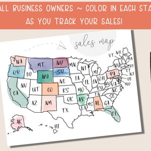 Sales Map | United States Map | Sales Tracker | US Map Print | Etsy ...