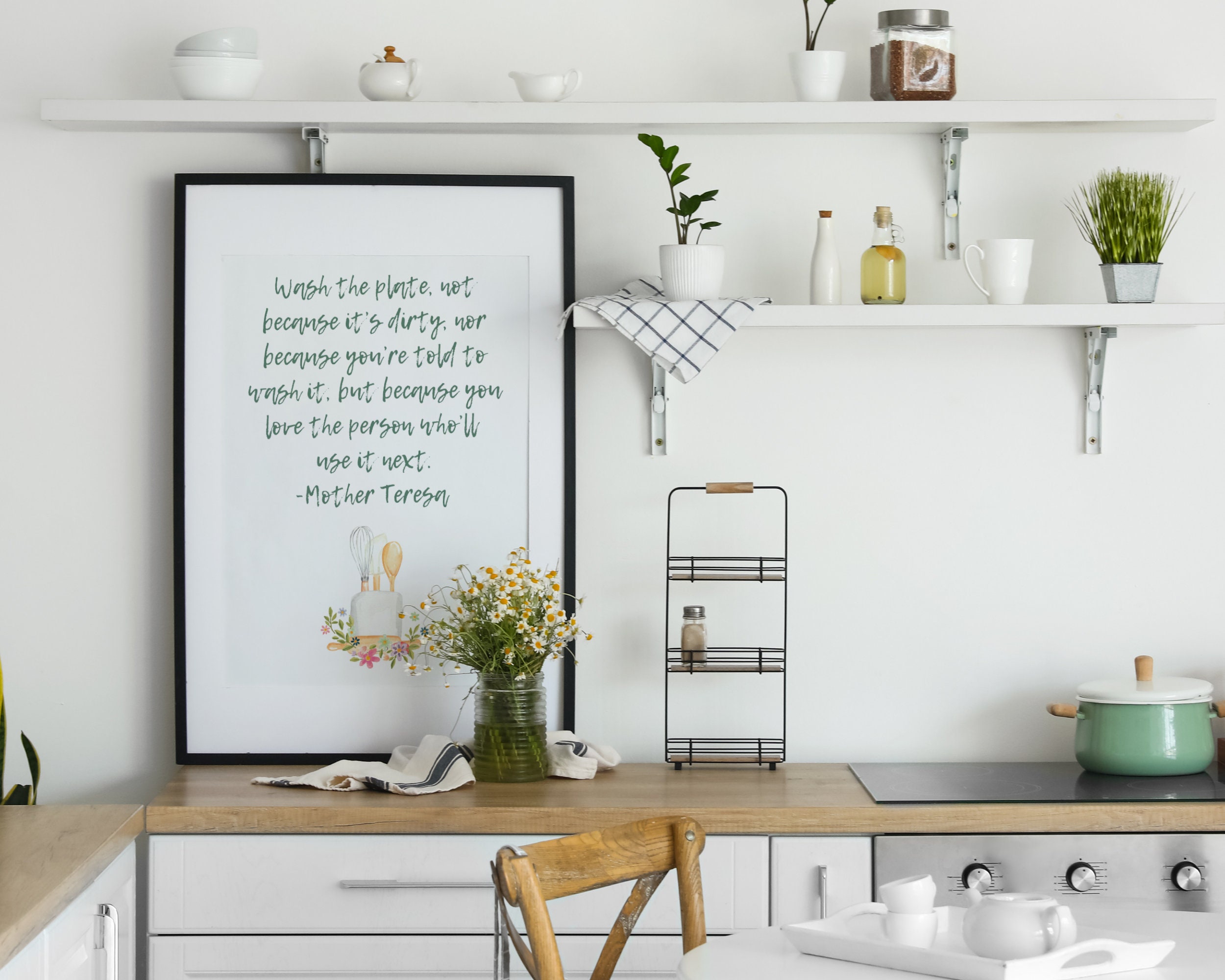 Wash the Plate | Wall Art | Watercolor Print | Kitchen Art | Watercolor ...