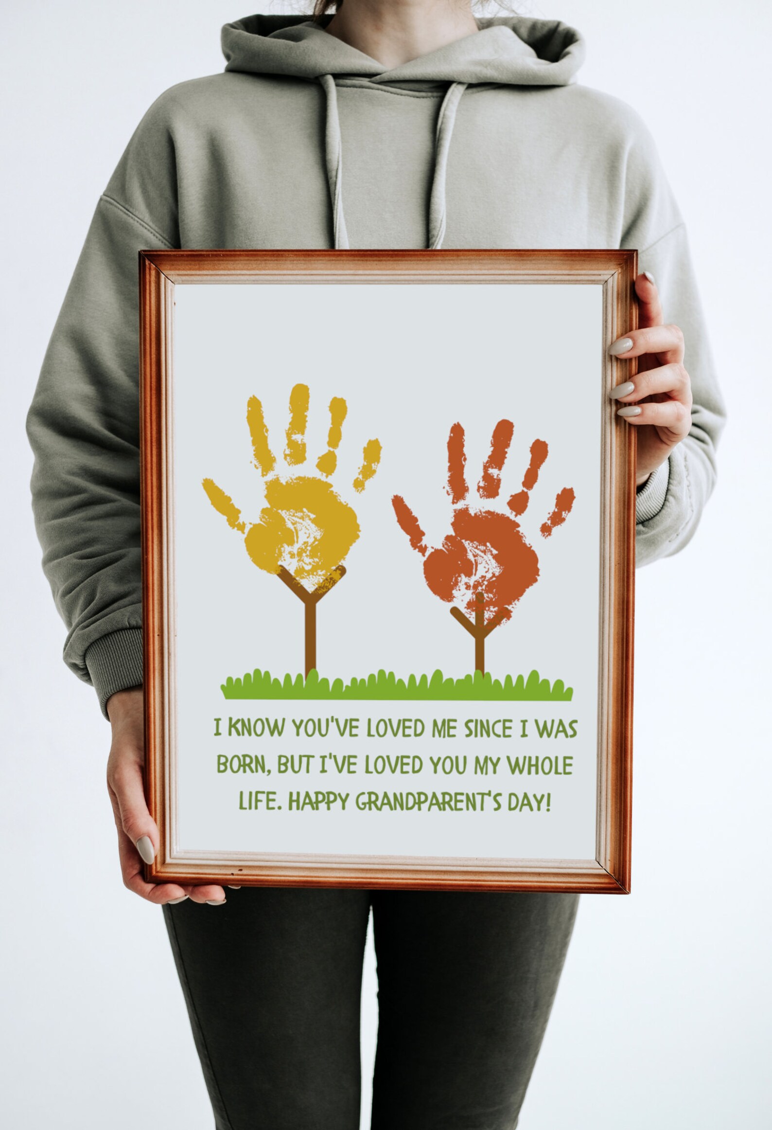 Grandparents Day Handprint Art nana Gift From Grandkids - Etsy