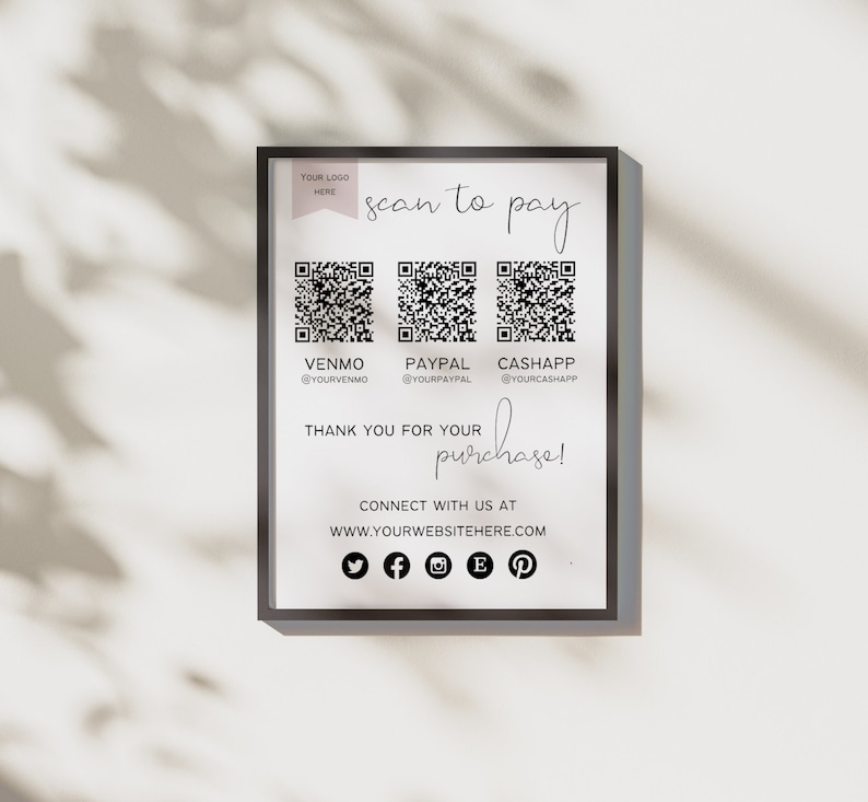 QR Code Sign Scan to Pay Payment Sign Vendor Payment - Etsy