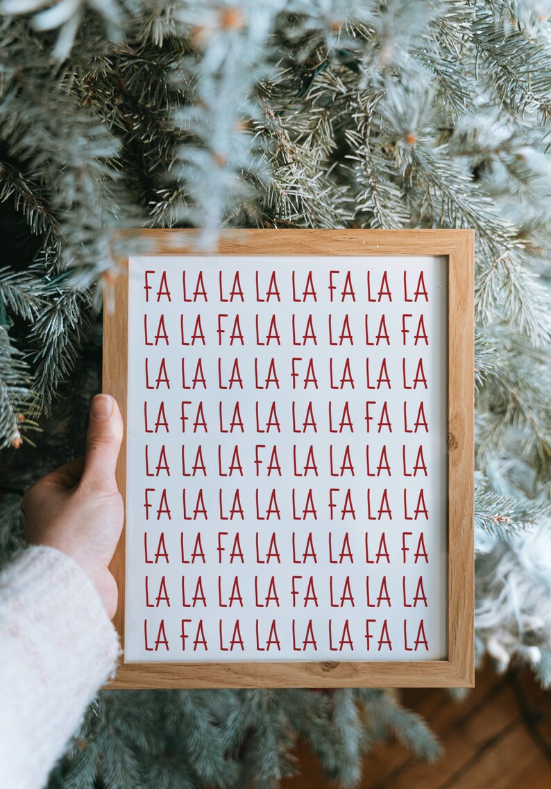 Fa La La La La Christmas Song Print Christmas Tree Print - Etsy