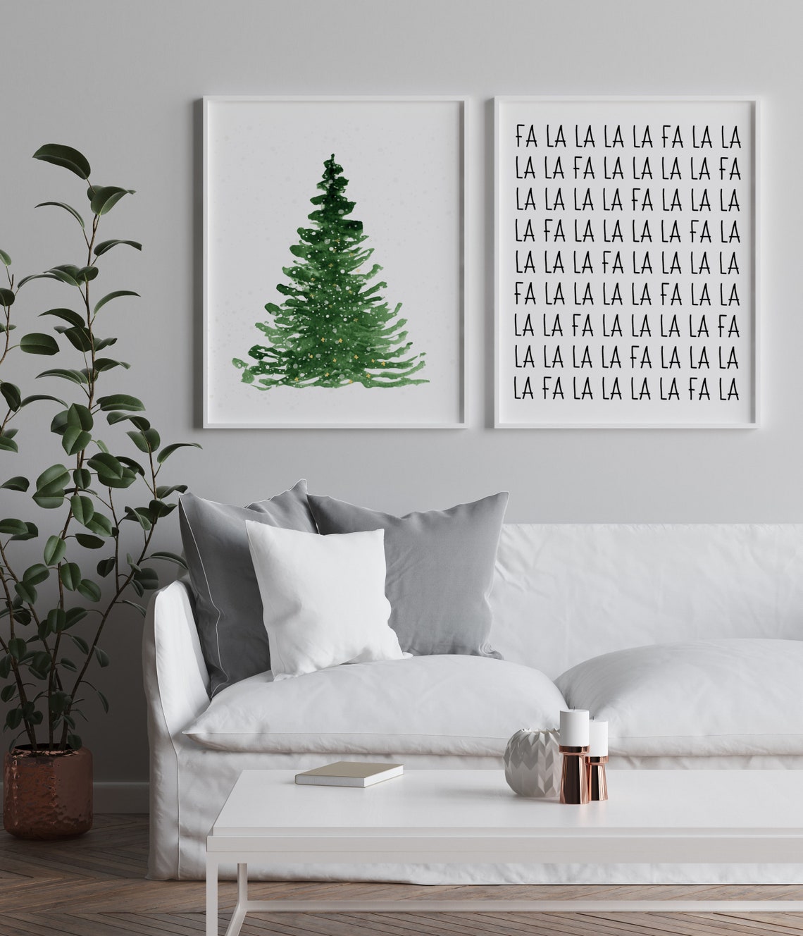 Fa La La La La Christmas Song Print Christmas Tree Print - Etsy