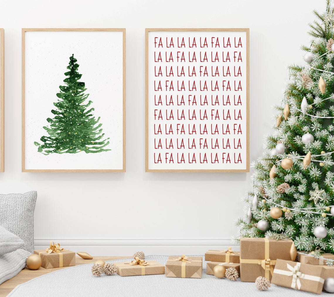 Fa La La La La Christmas Song Print Christmas Tree Print - Etsy